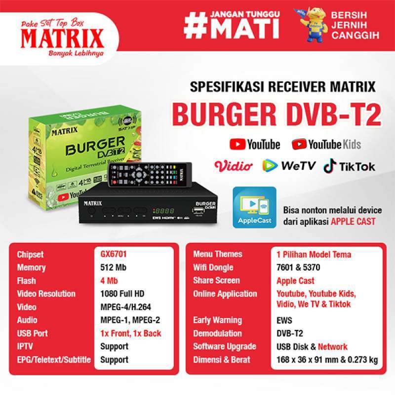 Jual Stb Tv Digital Matrix Wifi Original, Murah & Diskon Mei 2024 | Blibli