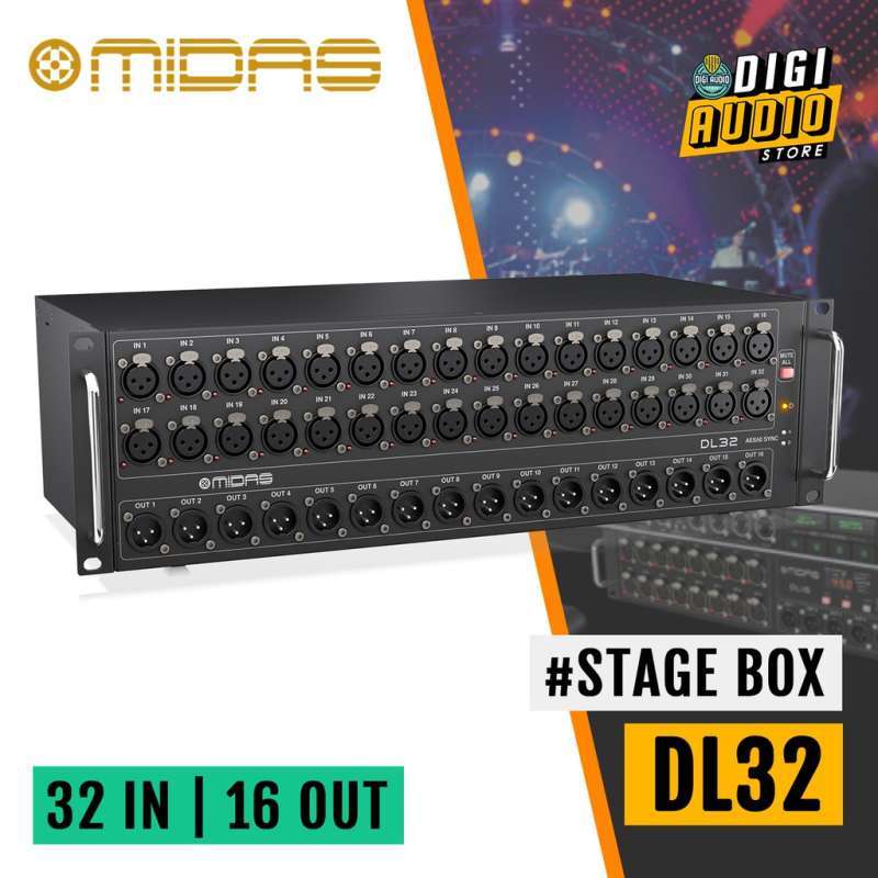 Jual MIDAS DL32 Stage Box 32 Input 16 Output for Digital Audio Mixer Midas M32 & Behringer X32 ...