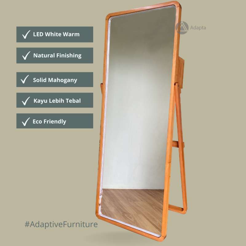 Promo Adapta Standing Mirror Rak Make Up Minimalis Aesthetic Dengan ...