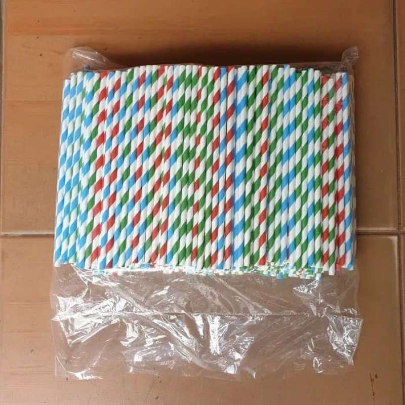 Promo Paper Straw 620/Sedotan Kertas Mix 3 Warna Isi 500Pcs Diskon 36% ...