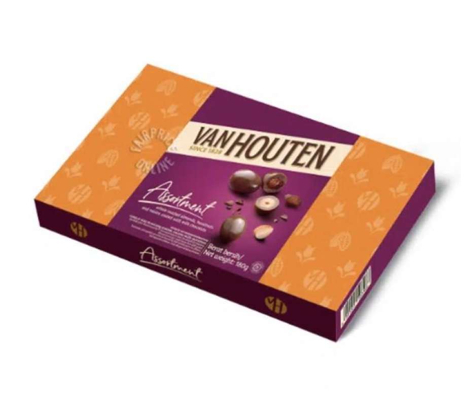 Jual Van Houten Chocolate 150gr/Almonds/Assortment/Gift Tin/Box/Milk ...