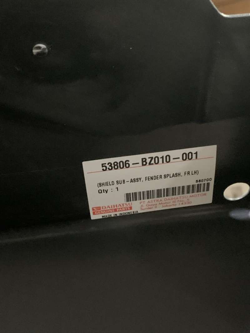 Jual Liner Fender Depan Kiri Allnew Rush Terios 2019-2021 53806-bz010 ...