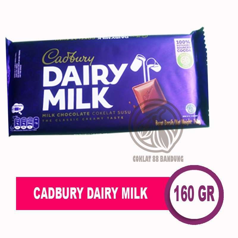 Jual Cadbury Dairy Milk 160gr Cokelat Ex 165 Gr, Coklat Cadbury 160 ...