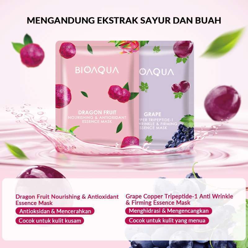 Jual Bioaqua Sheet Mask Vegetables And Fruits Series Natural Di Seller Kosmetik Murah Kartasura ...