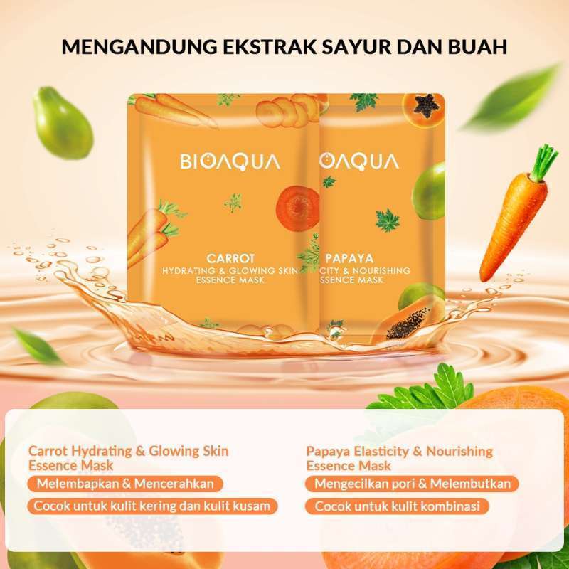 Jual Bioaqua Sheet Mask Vegetables And Fruits Series Natural Di Seller ...