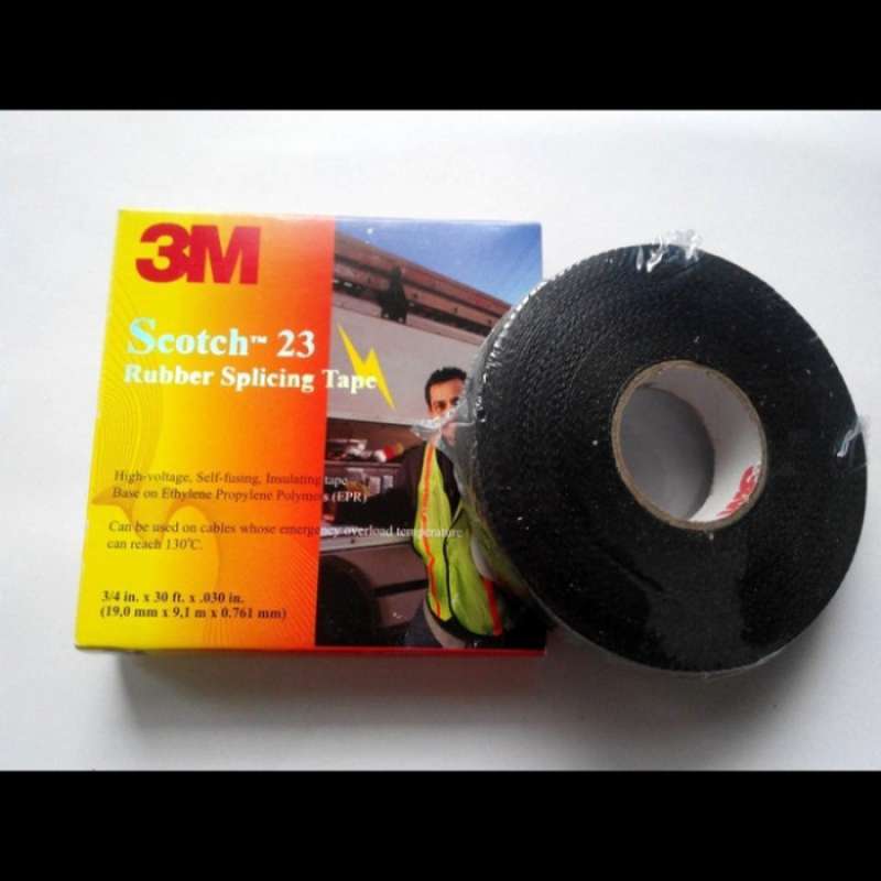 Promo 3M Isolasi Listrik Scotch 23 / Rubber Splicing Tape/ Hitam 3M ...
