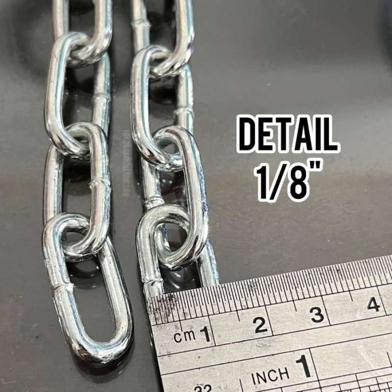 Jual Rantai Besi Kapal Berat Galvanis 1/8 Inch 3.5mm - 1/2 Dan 1 Meter ...