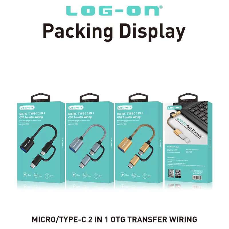 Promo Otg Kabel Log On 2 In 1 Lo-ot11 / Twoin Micro & Type-c - Otg ...