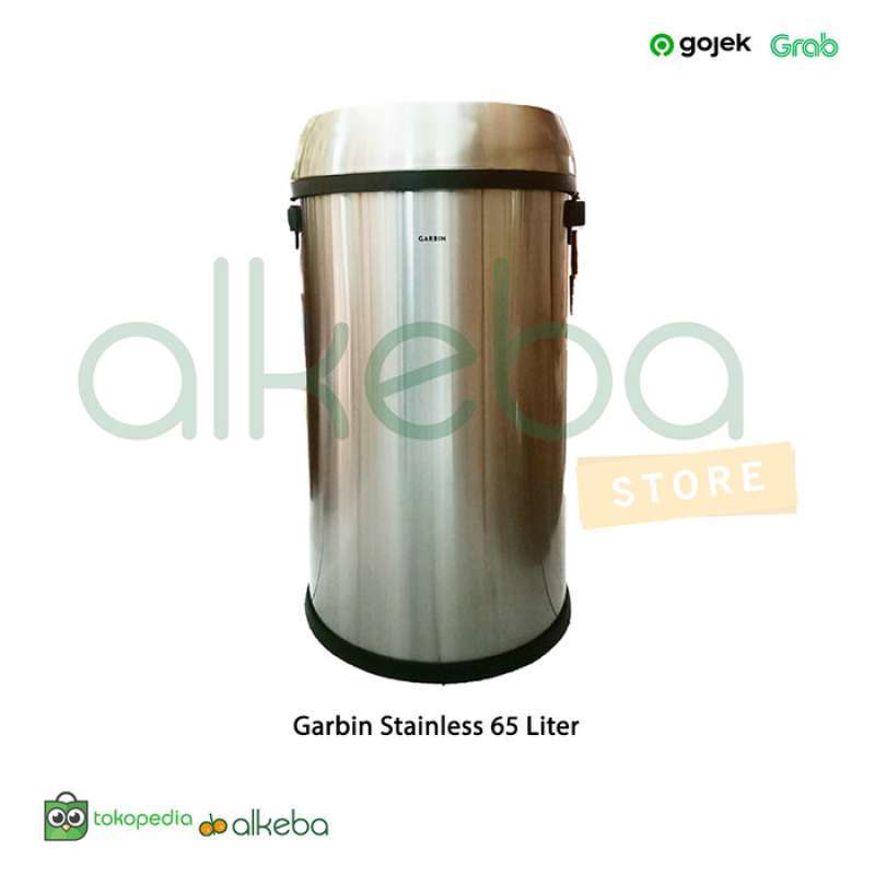 Promo Dust Bin hotel mall Garbin 65 Liter Tempat Sampah Stainless bulat ...