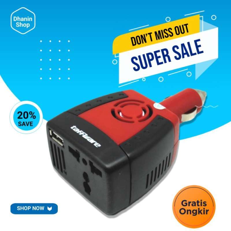 Promo Inverter Inventer Inferter DC 12V Ke AC 220V Mobil Mini 150W ...