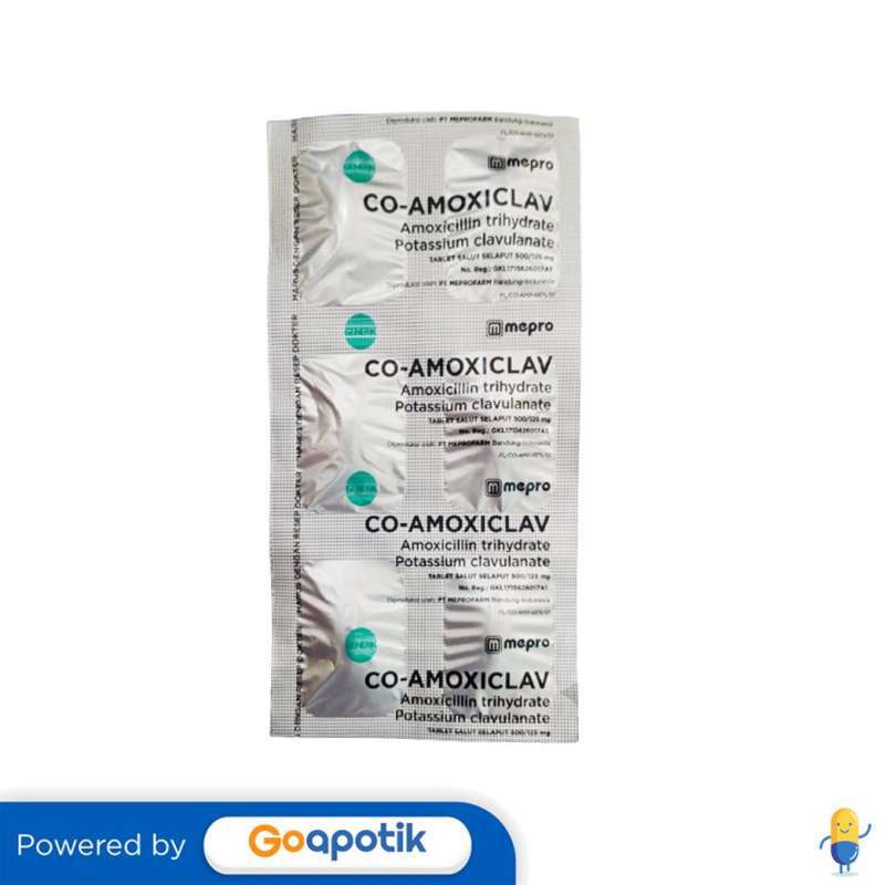 Jual CO-AMOXICLAV MEPROFARM 125/500 MG STRIP 6 TABLET di Seller Apotek ...