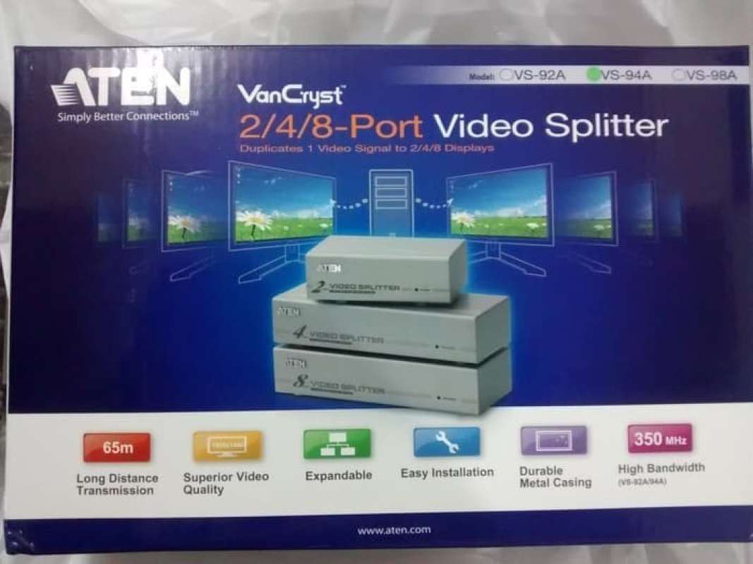 Promo Aten 4 Port Kabel Vga Video Splitter Spliter Split - Vs94a Aten 4 ...