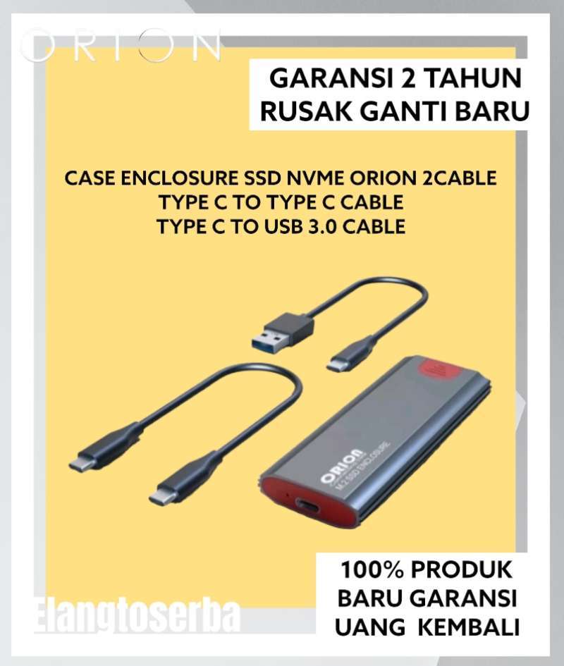 Promo CASE ENCLOSURE SSD NVME ORION USB 3.0 TO TYPE C, TYPE C TO TYPE C ...