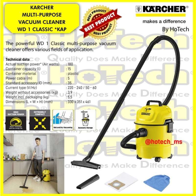 Promo Vacuum Cleaner Wet & Dry Karcher WD 1 Classic *KAP 1200 Watt ...