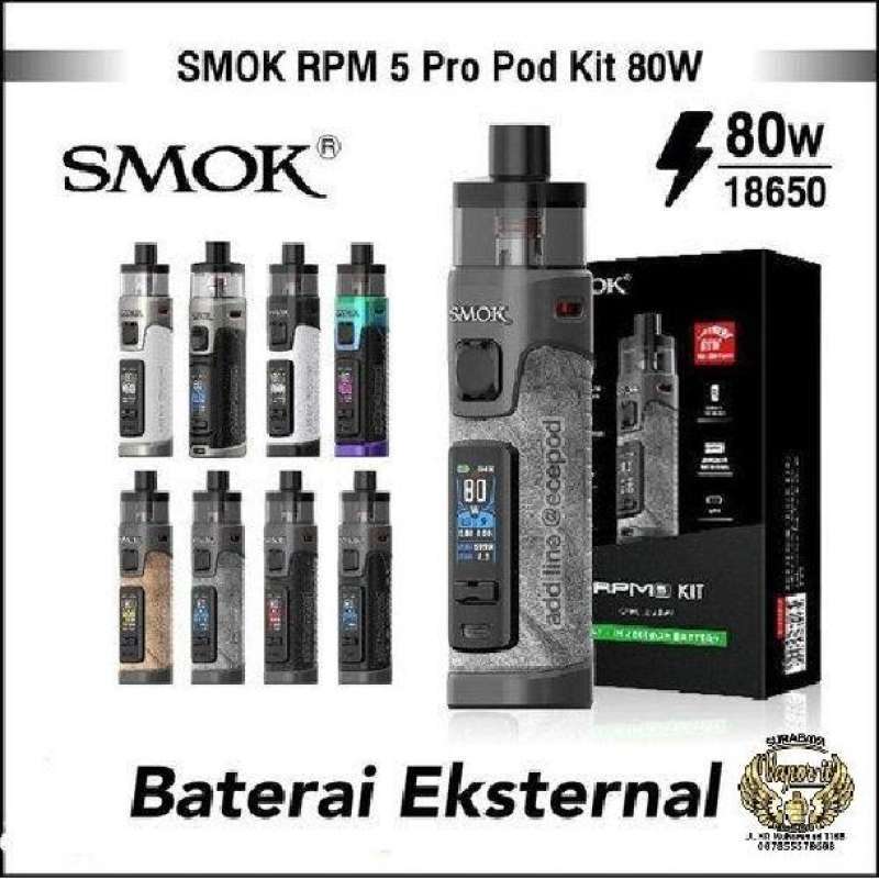 Jual Smok Rpm 5 Pro 80w Pod Mod Kit - Rpm5 External Battery Authentic ...