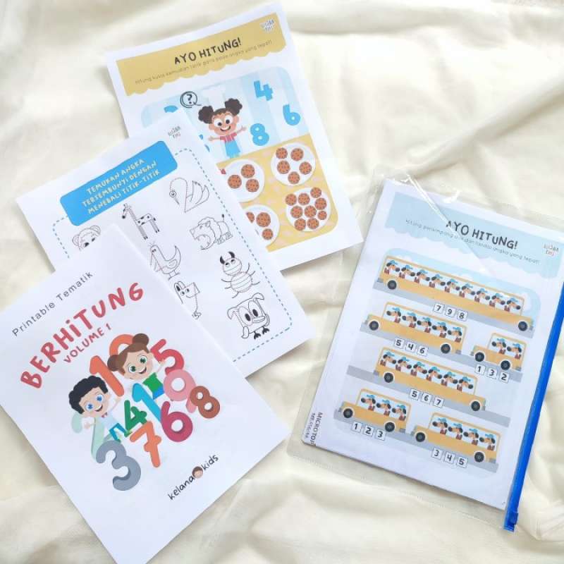 Promo Worksheet Tematik Berhitung Lembar Kerja Anak 1-20 - A4 + Zipper ...