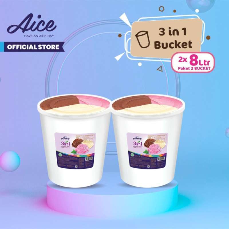 Jual Aice 3in1 Bucket Ice Cream Es Krim Ember 8l (1 Karton = 2 Pcs ...