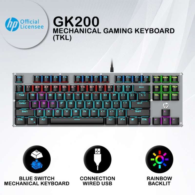 Promo Keyboard Gaming GK200-RGB Blue Switch TKL Mechanical|GK 200 ...