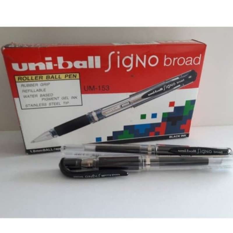 Jual pulpen uniball signo broad um153 original japan ukuran 1,0 harga/lusin di Seller okebeli ...