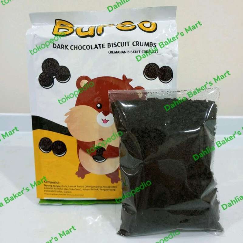 Jual Bureo Dark Chocolate Crumb Repack 250 Gram Remahan Biskuit Coklat ...