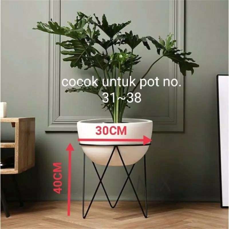 Promo Standing pot besi ukuran jumbo diameter 30cm tinggi 40cm - Putih ...
