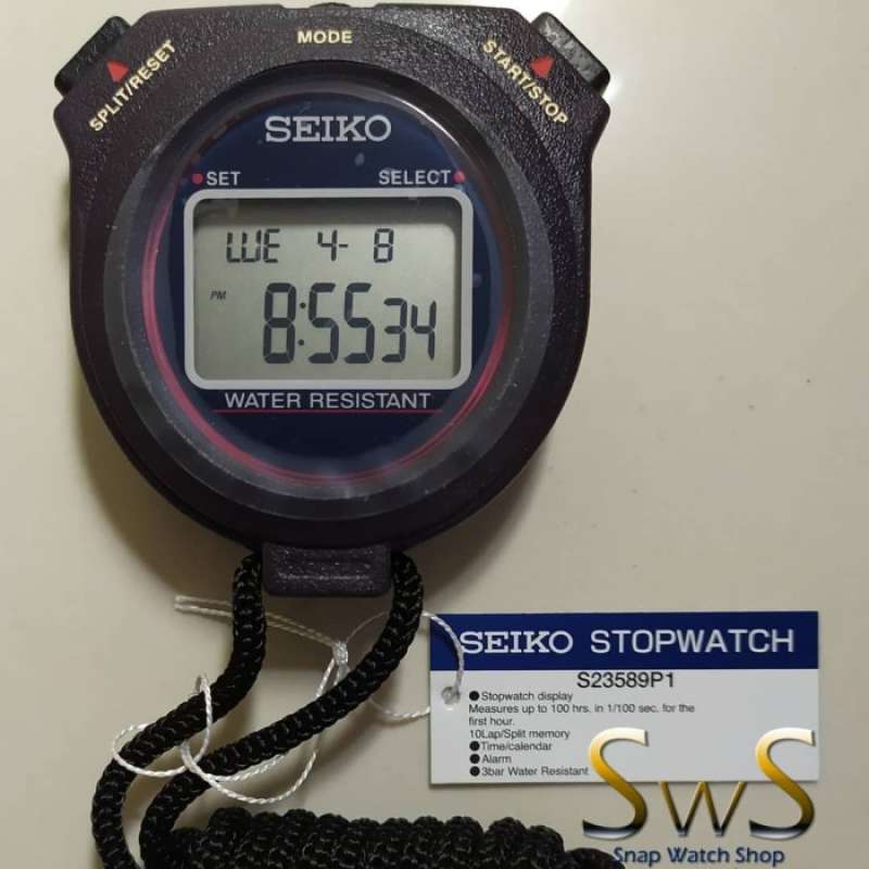 Promo Seiko W073 1/100 Second Alarm Water Resistant Stopwatch Diskon 23 ...