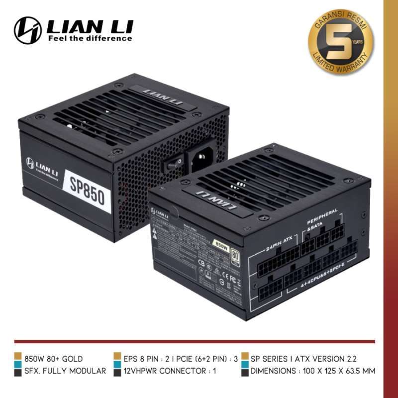 Jual LIAN LI SP850 | PSU 850W 80+ Gold Fully Modular SFX - Hitam di Seller Nano Komputer - Nano ...