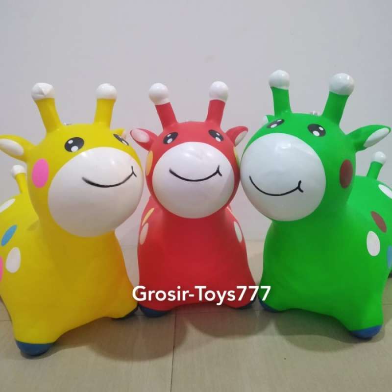 Promo Animal jumping karet TEBAL musik Rusa kartun (SNI) / Mainan Kuda ...