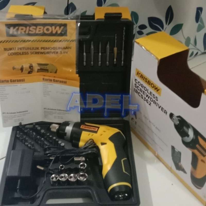 Promo mesin bor obeng led set KRISBOW CORDLESS SCREWDRIVER LED Diskon ...