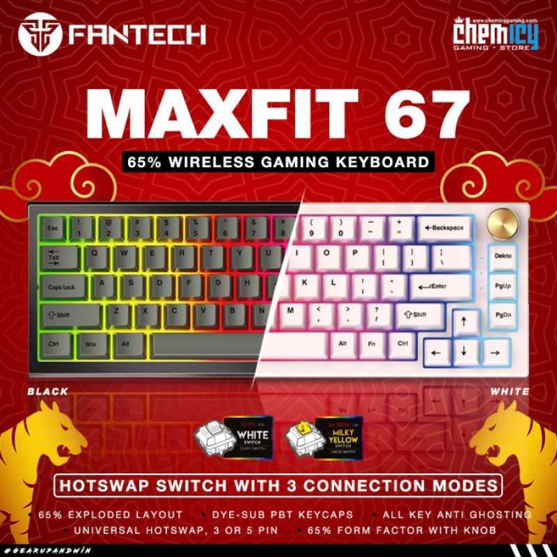 Promo Fantech MAXFIT67 / MAXFIT 67 MK858 Hotswap Wireless Gaming ...