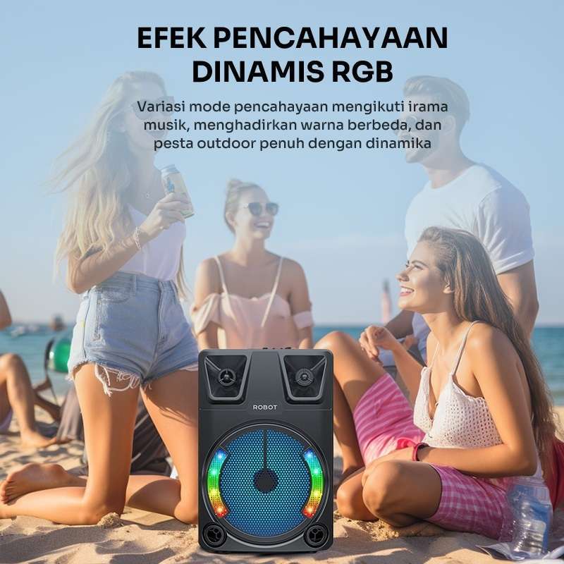 Promo ROBOT RB700 SPEAKER KARAOKE BLUETOOTH 5.3 FREE MICROPHONE ...