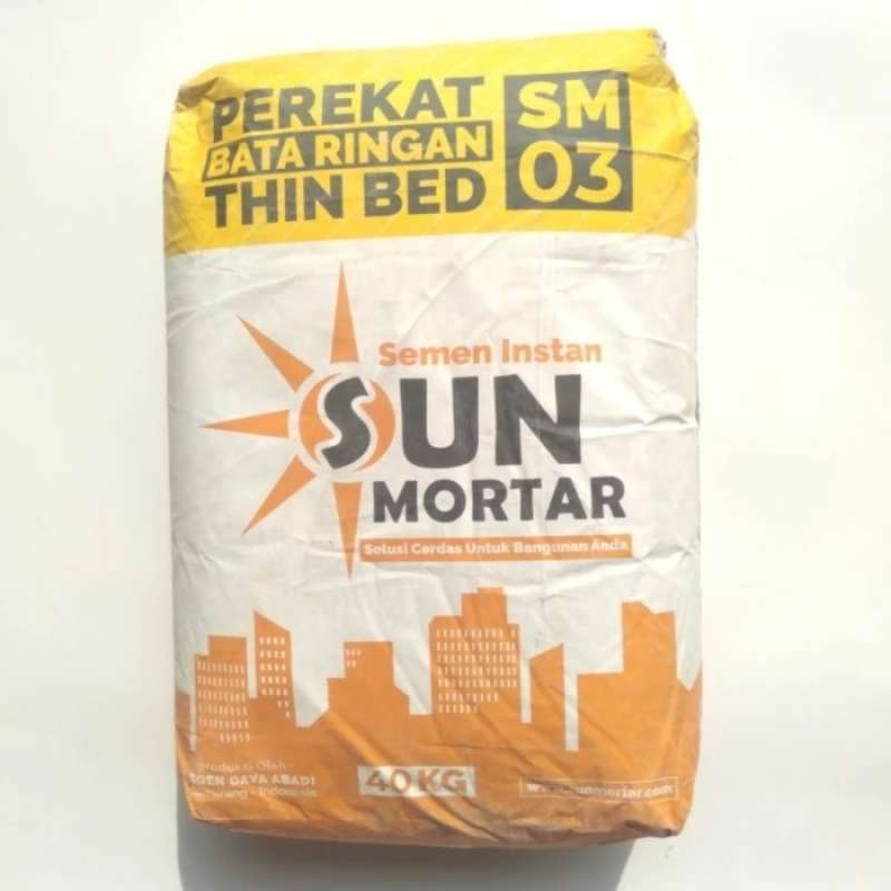 Jual Sun Mortar Sm03 Sm 03 Perekat Bata Ringan Thin Bed ( 40kg ) Di Seller Olebu Shop ...
