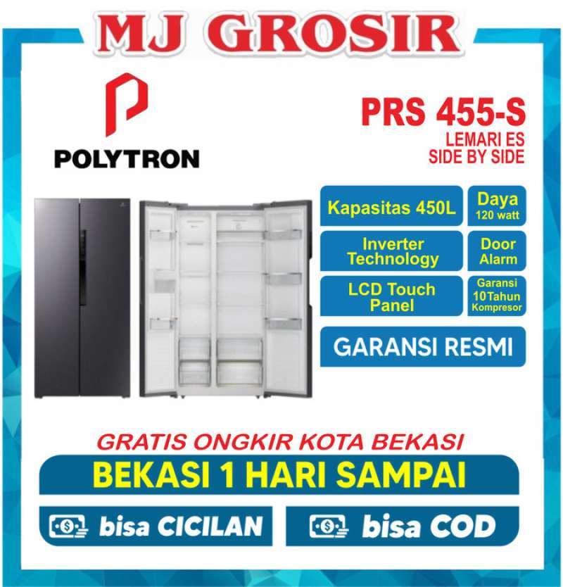 Promo Kulkaspolytron Prs 460 Lemari Es 2 Pintu Prs460b Side By Side ...