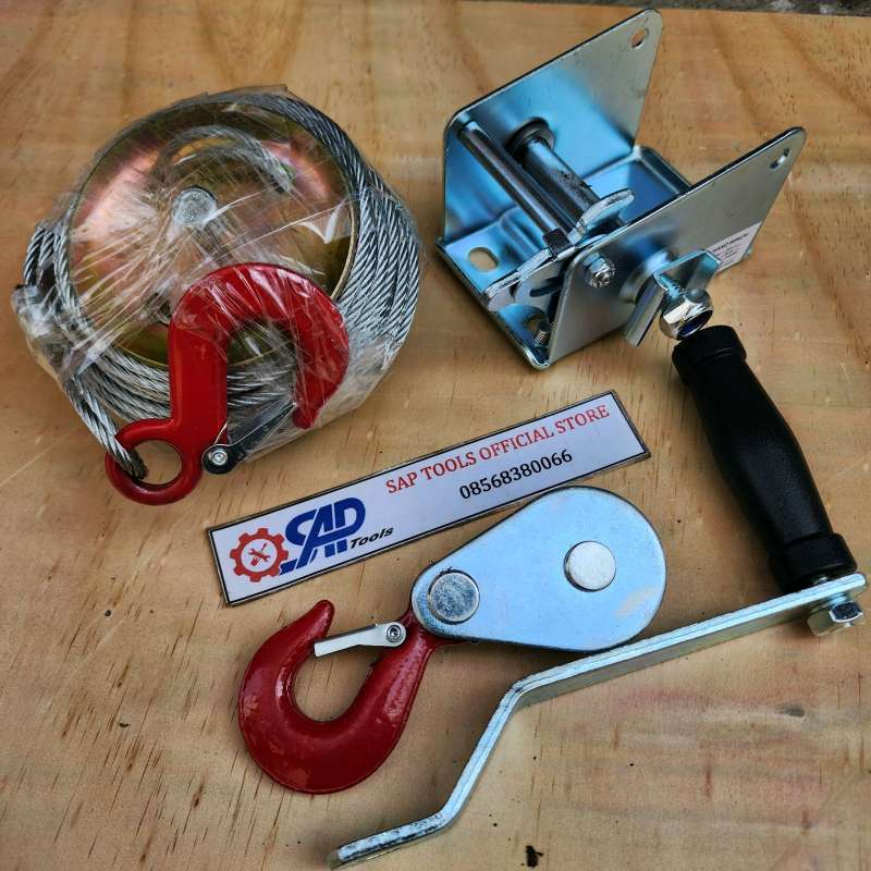Jual Hand Winch 600lbs Katrol Manual Dua Arah 300kg - Dengan Pully Di ...