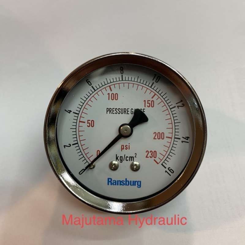 Promo Manometer //pressure Gauge 2 Inch 16 Bar(kg/cm2)black Steel ...