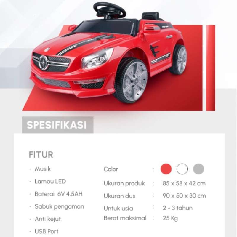 Promo Mobil Aki Mainan Anak Pmb M-5688 Mercy Mercedez Benz Moraine ...