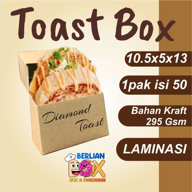 Jual Toast Box Take Away /dus Kemasan Roti Sandwich Panggang Isi 50 Pcs ...