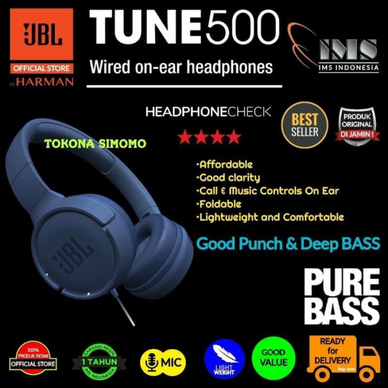Promo Jbl Tune 500 / T500 (successor T450) Wired On-ear Headphones ...