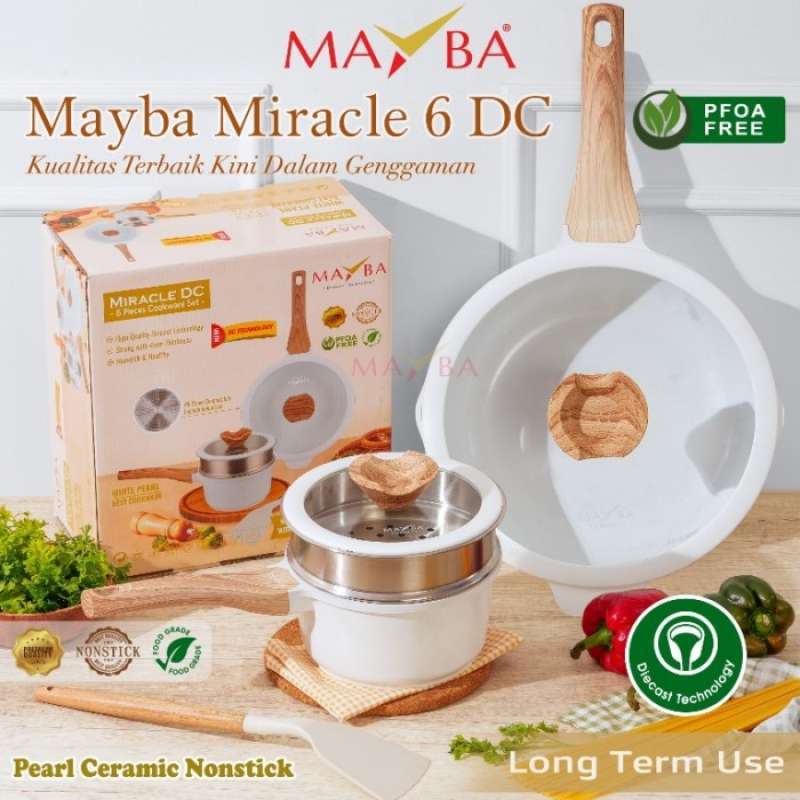 Promo New Panci Set Keramik 6 Pc Mayba Miracle Dc Mewah & Tebal Diskon ...