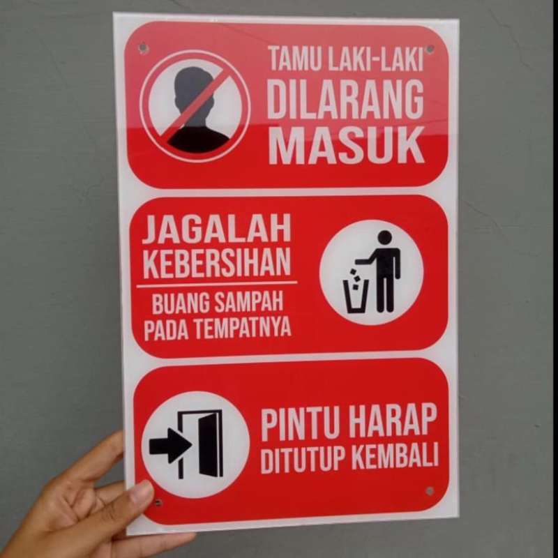 Jual Custom Akrilik Signboard Acrylic Ukuran 20x30 Cm - 20x30+sekrup Di ...