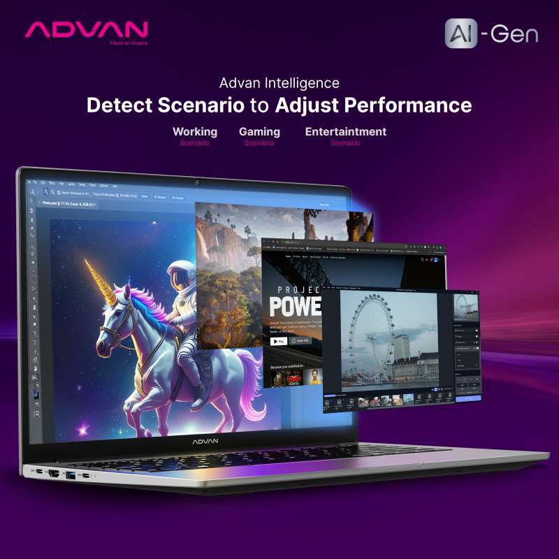 Promo Advan Laptop Ai Gen Ryzen 7 8845hs Amd Ryzen Ai Ips 100% Srgb ...