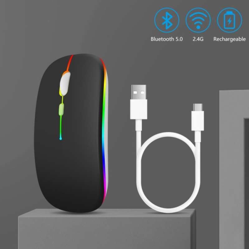 Jual Goojodoq Led Noiseless Bluetooth Wireless Mouse Rechargeable