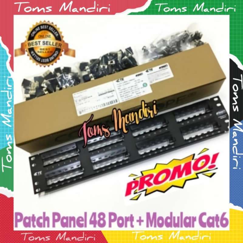 Jual Patch Panel Cat6 48 Port +modullar Cat6 Commscope/amp Cat6 Di ...