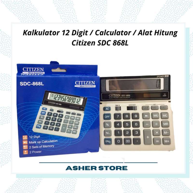 Jual Kalkulator 12 Digit / Calculator / Alat Hitung Citizen Sdc 868l Di ...
