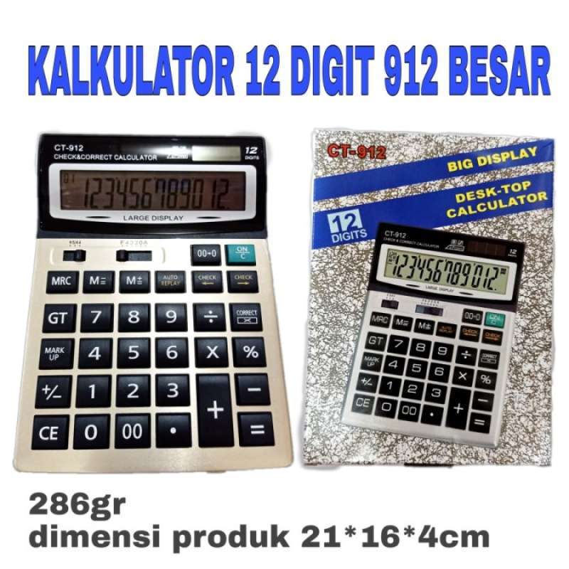 Jual Kalkulator 12 Digit Ct 912 Besar Di Seller Kingyo - Cengkareng ...