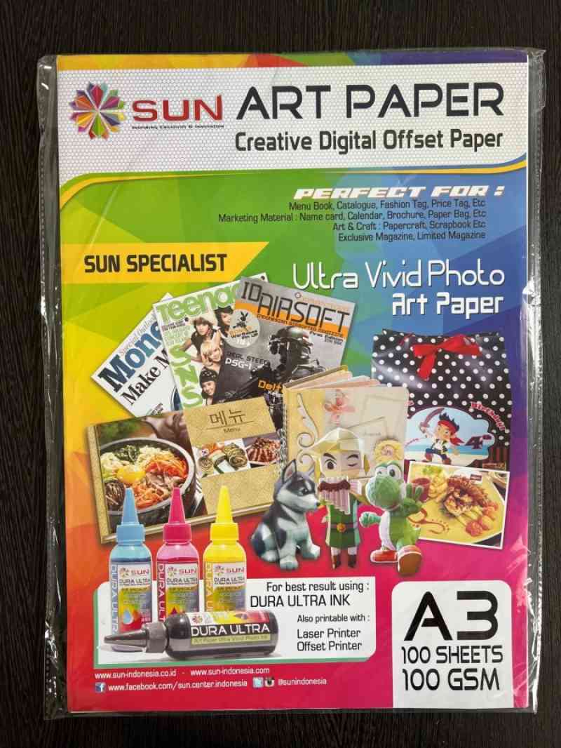 Jual Kertas Art Paper Sun Art Paper A3 (100 120 150 210 230 260 Gsm) Di ...