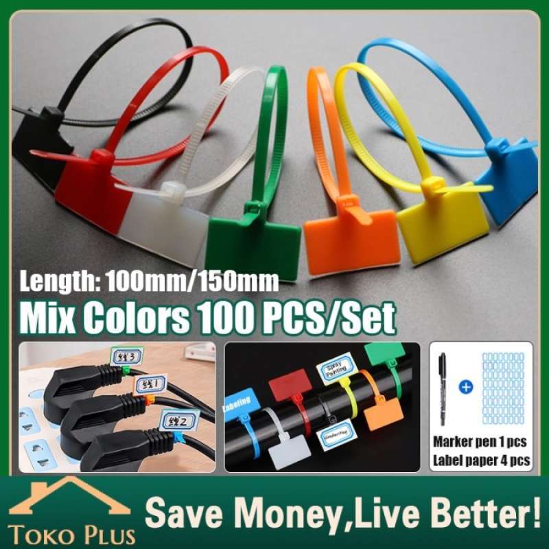 Jual 100pcs Segel Kabel Ties Label Marker Nama Tis Tie Cable Maker Name ...