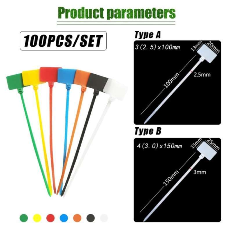 Jual 100pcs Segel Kabel Ties Label Marker Nama Tis Tie Cable Maker Name ...