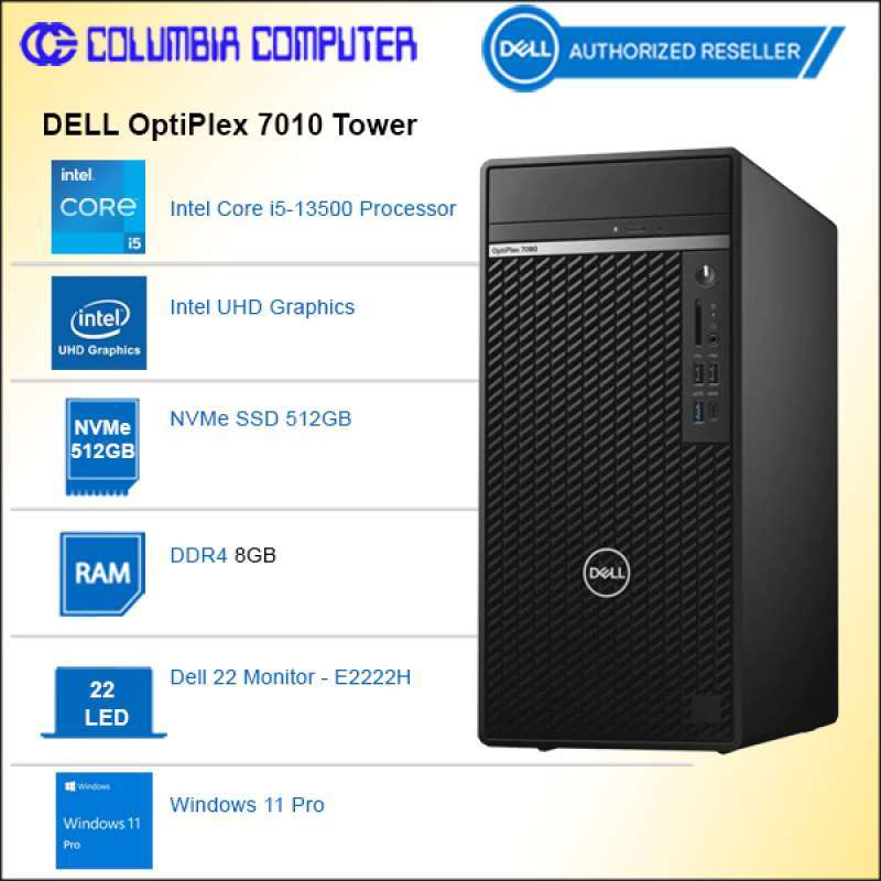 Jual Dell Optiplex 7010 Tower I5-13500 8gb 512gb Win 11 Pro + 22led Di Seller Cosmos Computer ...