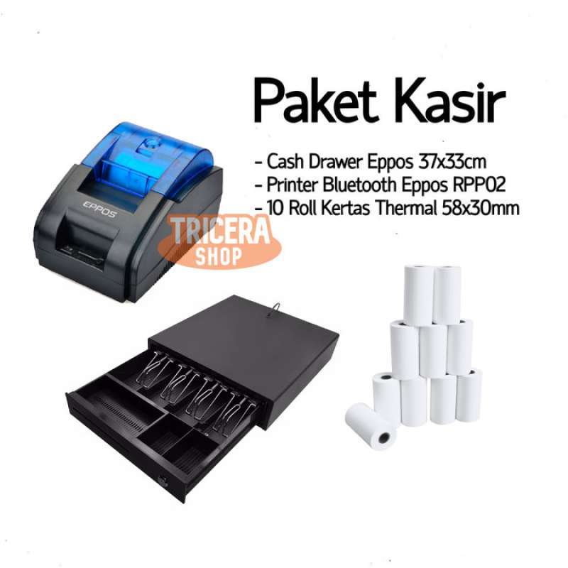 Promo Paket Kasir 1 : Cash Drawer + Printer Rpp02 + Kertas Thermal ...